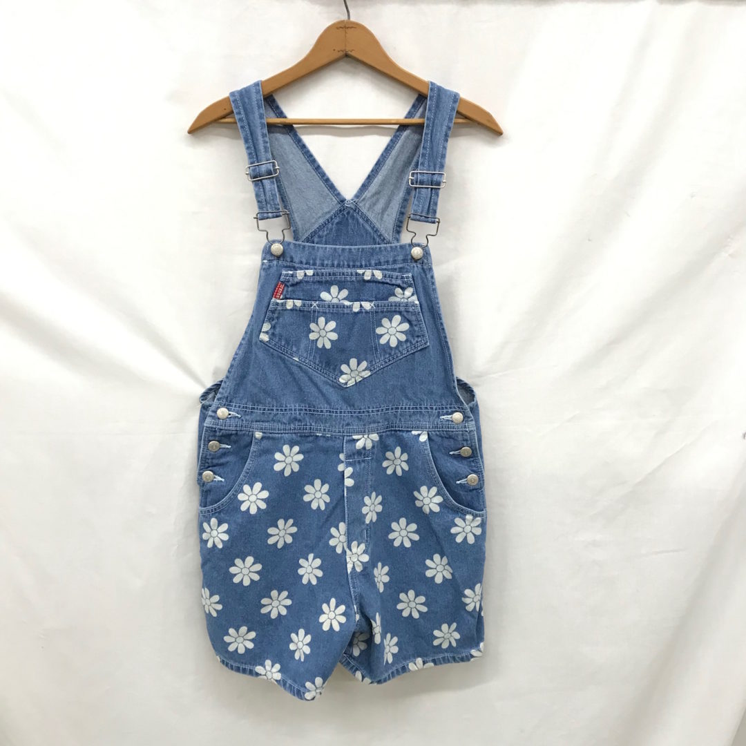 90's Daisy Denim Shorty Overalls - Tucson Thrift Shop