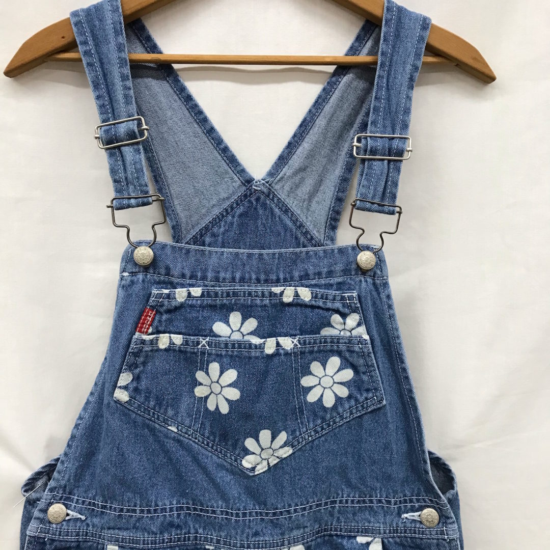 90's Daisy Denim Shorty Overalls - Tucson Thrift Shop